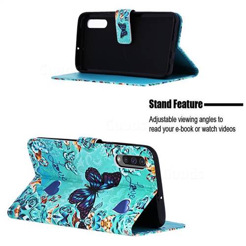 Love Butterfly Matte Leather Wallet Phone Case for Samsung Galaxy A30s ...