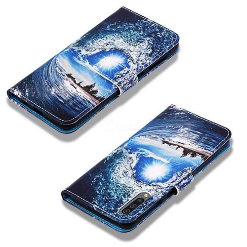 Waves and Sun Matte Leather Wallet Phone Case for Samsung Galaxy A30s ...