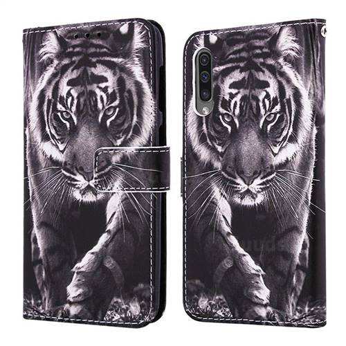 Black and White Tiger Matte Leather Wallet Phone Case for Samsung ...