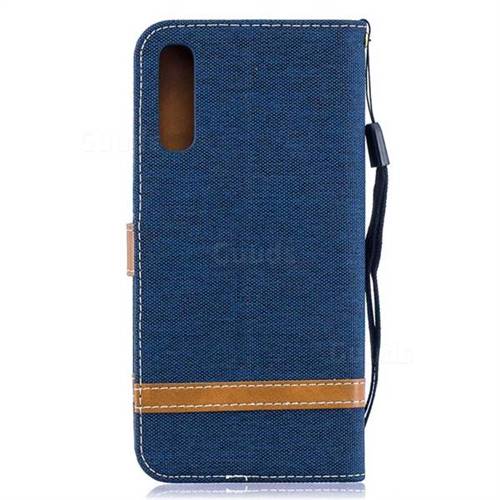 Jeans Cowboy Denim Leather Wallet Case for Samsung Galaxy A50 - Dark ...