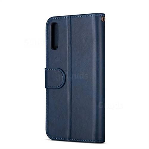 Retro Calfskin Zipper Leather Wallet Case Cover for Samsung Galaxy A50 ...