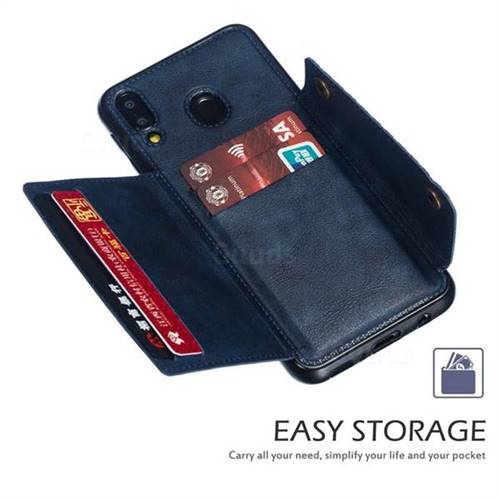 Retro Multifunction Card Slots Stand Leather Coated Phone Back Cover ...