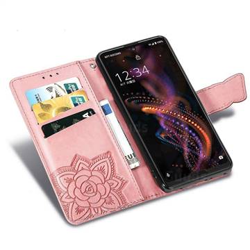 Embossing Mandala Flower Butterfly Leather Wallet Case for Sharp AQUOS ...