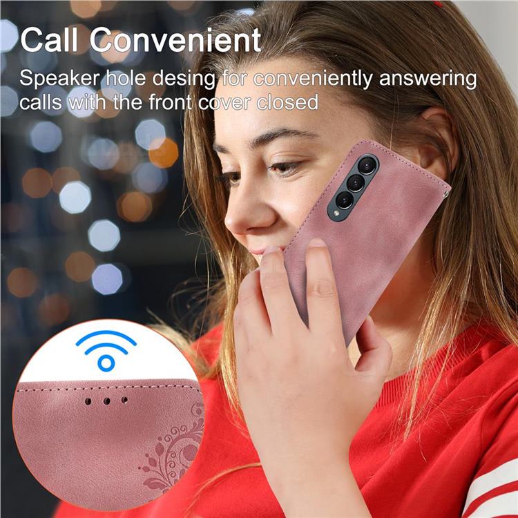 Skin Feel Embossed Lace Flower Multiple Card Slots Leather Wallet Phone ...