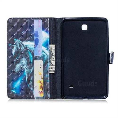 Snow Wolf 3D Painted Leather Tablet Wallet Case for Samsung Galaxy Tab ...
