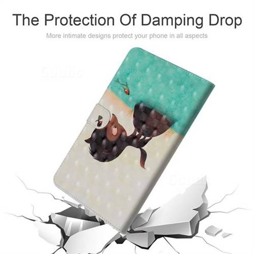 Fox Catching Fish 3D Painted Leather Tablet Wallet Case for Samsung ...