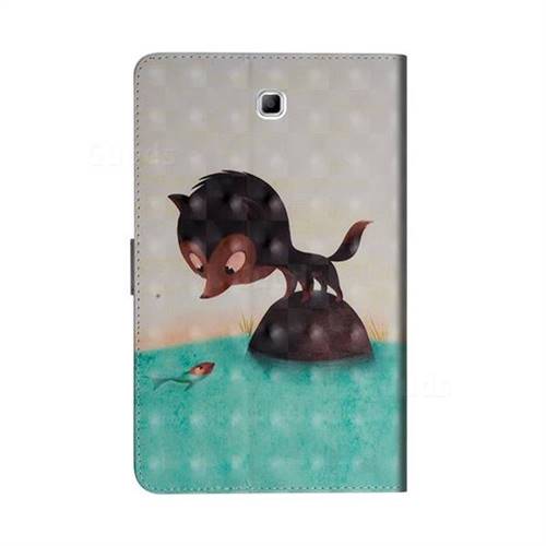Fox Catching Fish 3D Painted Leather Tablet Wallet Case for Samsung ...