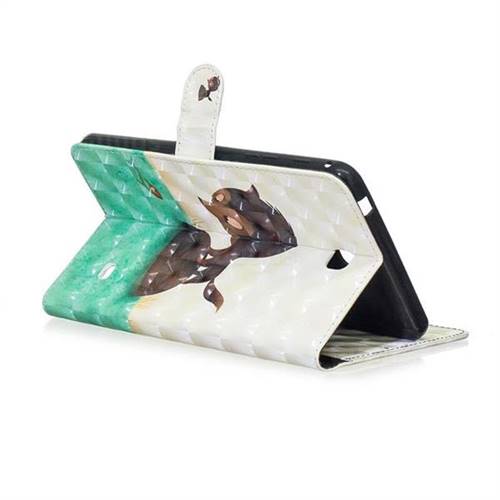 Fox Catching Fish 3D Painted Leather Tablet Wallet Case for Samsung ...