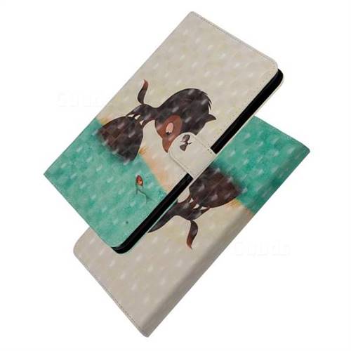 Fox Catching Fish 3D Painted Leather Tablet Wallet Case for Samsung ...