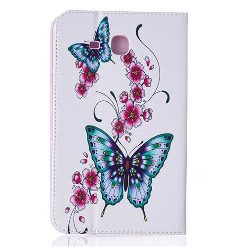 Peach Butterflies Folio Stand Leather Wallet Case for Samsung Galaxy ...