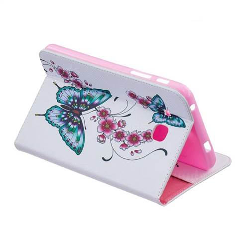 Peach Butterflies Folio Stand Leather Wallet Case for Samsung Galaxy ...