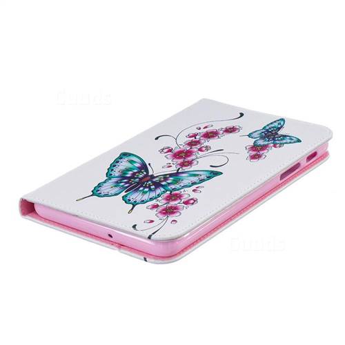 Peach Butterflies Folio Stand Leather Wallet Case for Samsung Galaxy ...