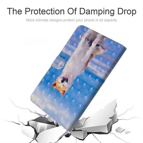 Smiley Shiba Inu 3D Painted Leather Tablet Wallet Case for Samsung ...