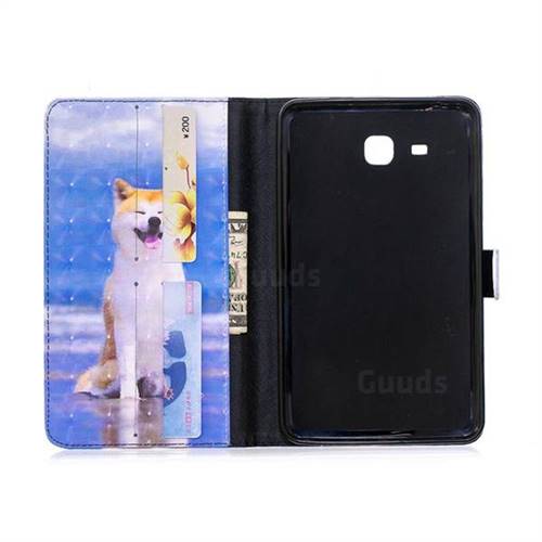 Smiley Shiba Inu 3D Painted Leather Tablet Wallet Case for Samsung ...