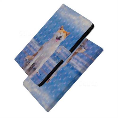 Smiley Shiba Inu 3D Painted Leather Tablet Wallet Case for Samsung ...