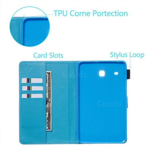 Tower Butterfly Matte Leather Wallet Tablet Case for Samsung Galaxy Tab ...