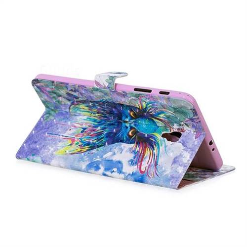 Watercolor Owl 3D Painted Leather Tablet Wallet Case for Samsung Galaxy ...