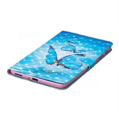 Blue Sea Butterflies 3D Painted Leather Tablet Wallet Case for Samsung ...