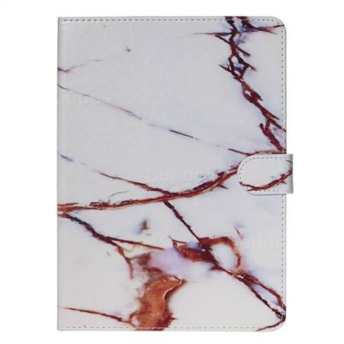 White Gold Marble Smooth Leather Tablet Wallet Case for Samsung Galaxy ...