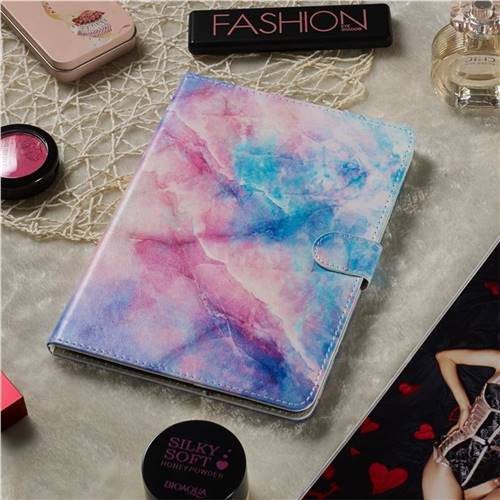 Blue Pink Marble Smooth Leather Tablet Wallet Case for Samsung Galaxy ...