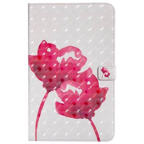 Red Rose 3D Painted Tablet Leather Wallet Case for Samsung Galaxy Tab E ...