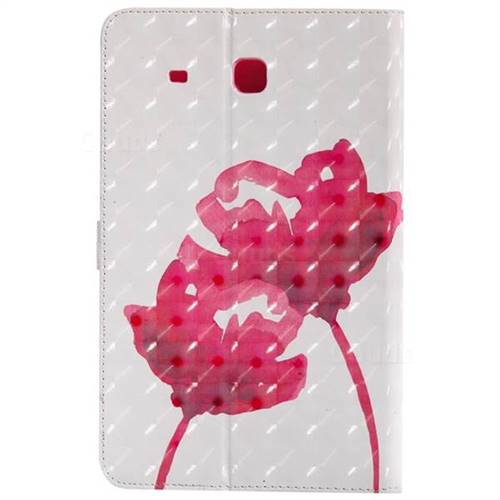 Red Rose 3D Painted Tablet Leather Wallet Case for Samsung Galaxy Tab E ...