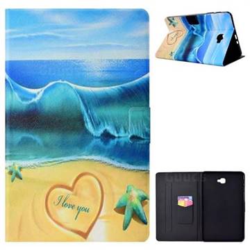 Blue Beach Stand Painted Tablet Leather Case for Samsung Galaxy Tab A ...