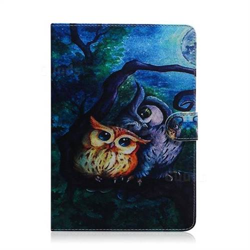 Oil Painting Owl Painting Tablet Leather Wallet Flip Cover for Samsung ...