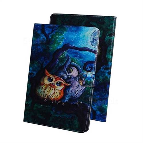 Oil Painting Owl Painting Tablet Leather Wallet Flip Cover for Samsung ...