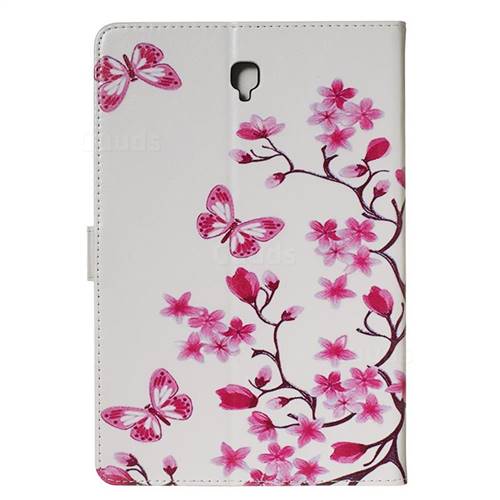 Rose Butterfly Flower Smooth Leather Tablet Wallet Case for Samsung ...