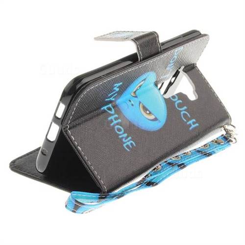 Not Touch My Phone Hand Strap Leather Wallet Case for Asus Zenfone 3 ...