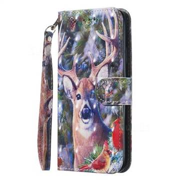 Elk Deer 3D Painted Leather Wallet Phone Case for iPhone 11 (6.1 inch ...