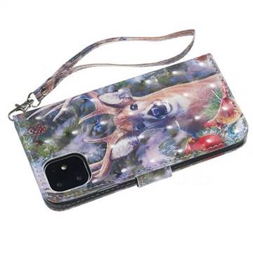 Elk Deer 3D Painted Leather Wallet Phone Case for iPhone 11 (6.1 inch ...