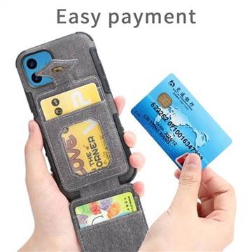 Maple Pattern Canvas Multi-function Leather Phone Back Cover for iPhone ...