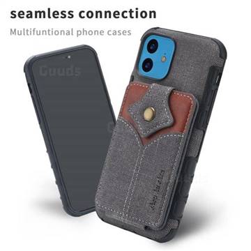 Maple Pattern Canvas Multi-function Leather Phone Back Cover for iPhone ...