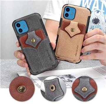 Maple Pattern Canvas Multi-function Leather Phone Back Cover for iPhone ...
