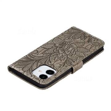 Intricate Embossing Lace Jasmine Flower Leather Wallet Case for iPhone ...