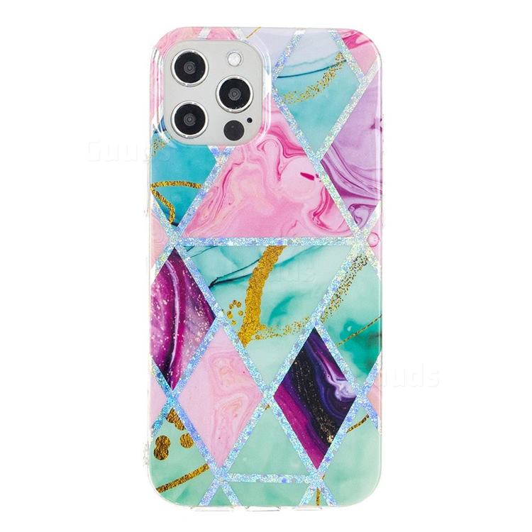 Triangular Marble Painted Galvanized Electroplating Soft Phone Case ...