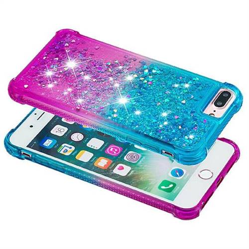 Rainbow Gradient Liquid Glitter Quicksand Sequins Phone Case for iPhone ...