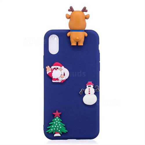 Navy Elk Christmas Xmax Soft 3D Silicone Case for iPhone XS / X / 10 (5 ...