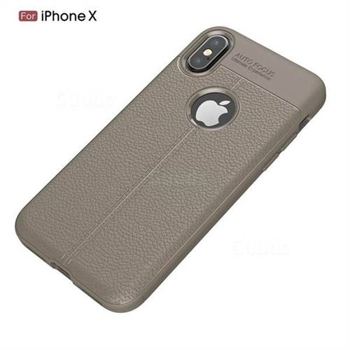 Luxury Auto Focus Litchi Texture Silicone TPU Back Cover for iPhone XS ...