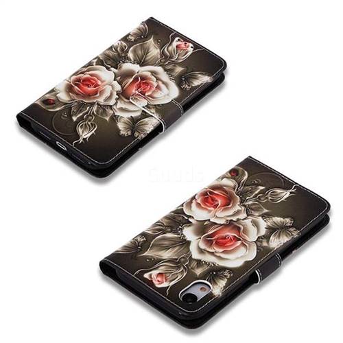 Black Rose Matte Leather Wallet Phone Case for iPhone Xr (6.1 inch ...