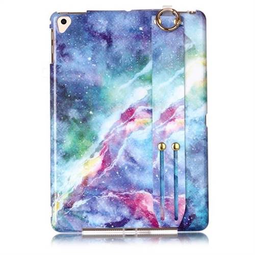 Blue Starry Sky Marble Clear Bumper Glossy Rubber Silicone Wrist Band ...