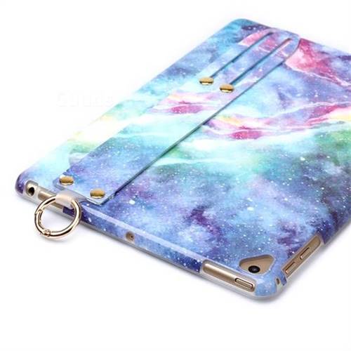 Blue Starry Sky Marble Clear Bumper Glossy Rubber Silicone Wrist Band ...