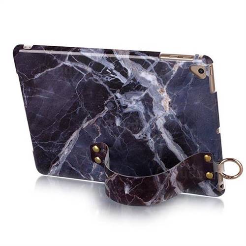 Gray Stone Marble Clear Bumper Glossy Rubber Silicone Wrist Band Tablet ...