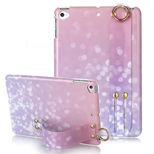 Glitter Pink Marble Clear Bumper Glossy Rubber Silicone Wrist Band ...