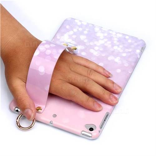 Glitter Pink Marble Clear Bumper Glossy Rubber Silicone Wrist Band ...