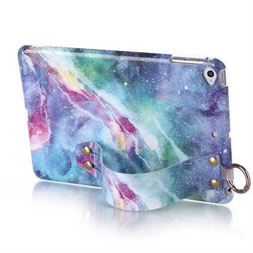 Blue Starry Sky Marble Clear Bumper Glossy Rubber Silicone Wrist Band ...