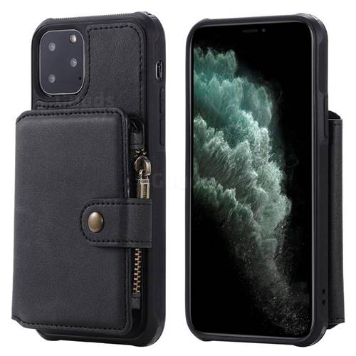 Retro Luxury Multifunction Zipper Leather Phone Back Cover for iPhone ...