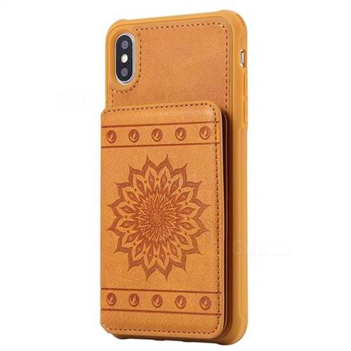 Luxury Embossing Sunflower Multifunction Leather Back Cover for iPhone ...